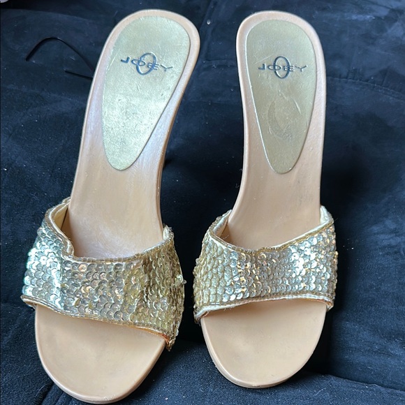 Joey | Shoes | Joey Gold Crystal Embellished Heels | Poshmark
